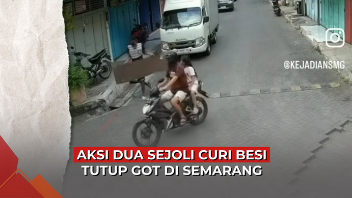 Dua Sejoli Curi Besi Tutup Got di Semarang Timur